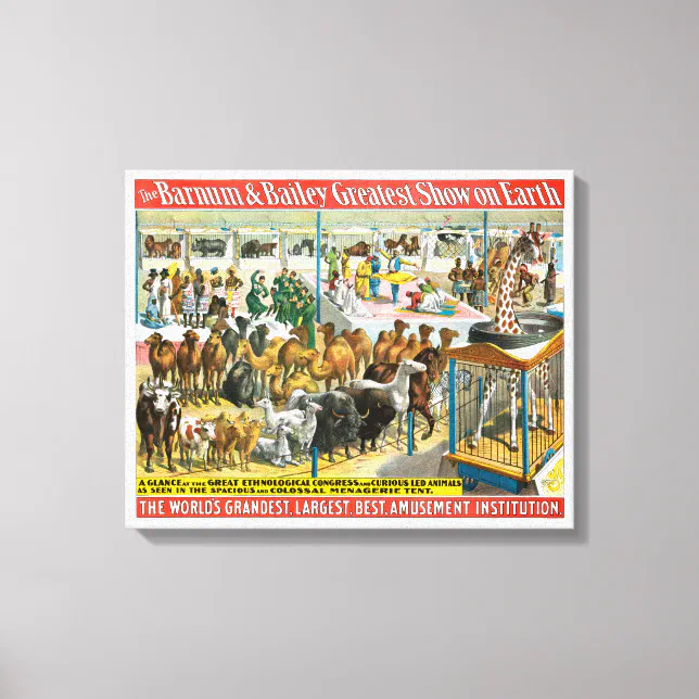 Circus Poster Of People Of Different Nationalities Canvas Print | Zazzle