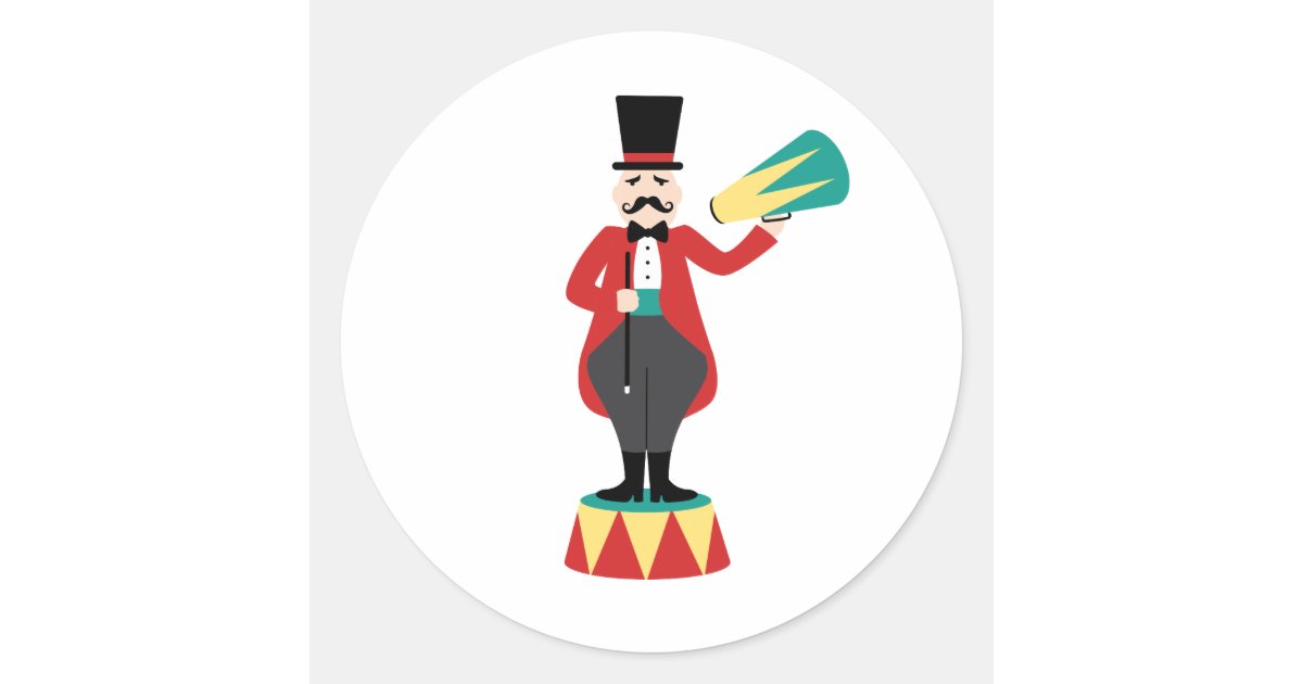 Circus Ringmaster Classic Round Sticker | Zazzle