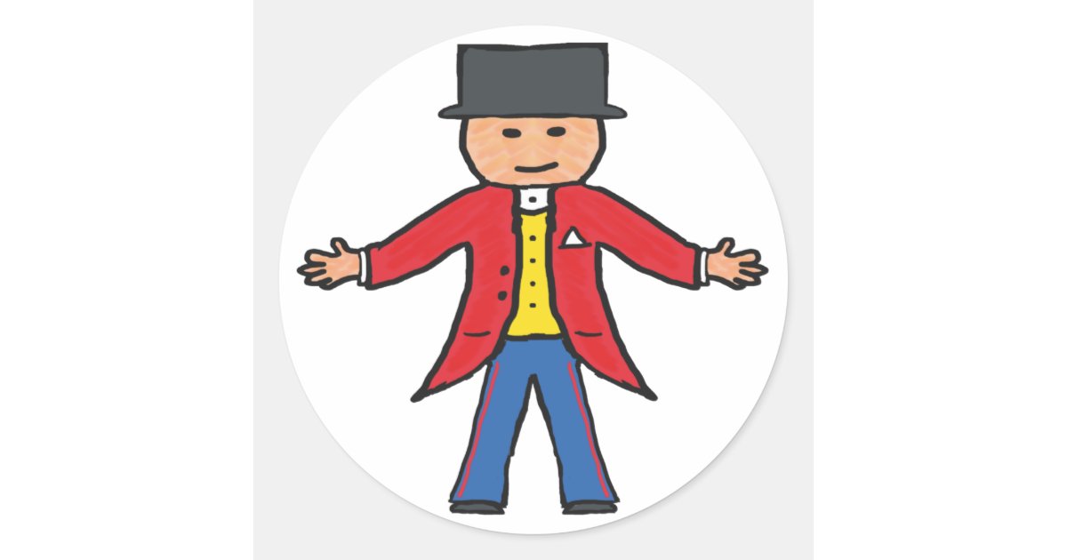 Circus Ringmaster Classic Round Sticker | Zazzle
