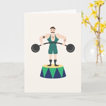 Circus Strongman Card | Zazzle