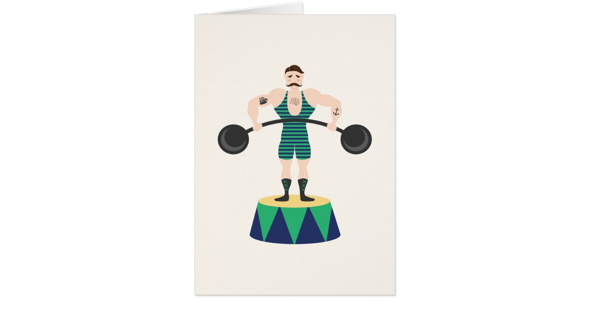 Circus Strongman Card | Zazzle.com