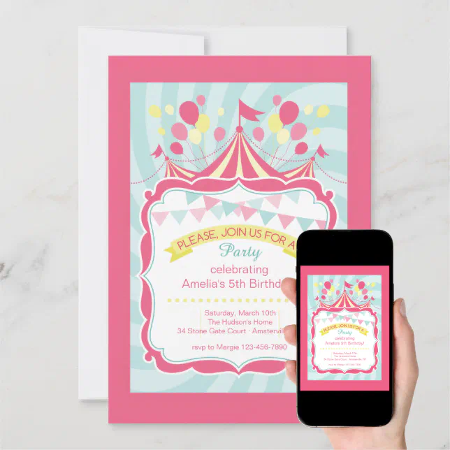Circus Tent Invitation | Zazzle