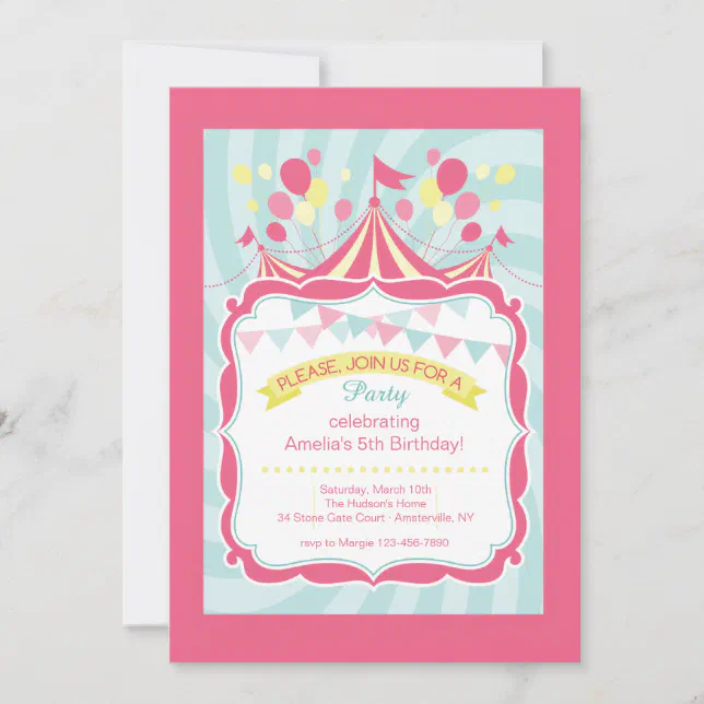 Circus Tent Invitation | Zazzle