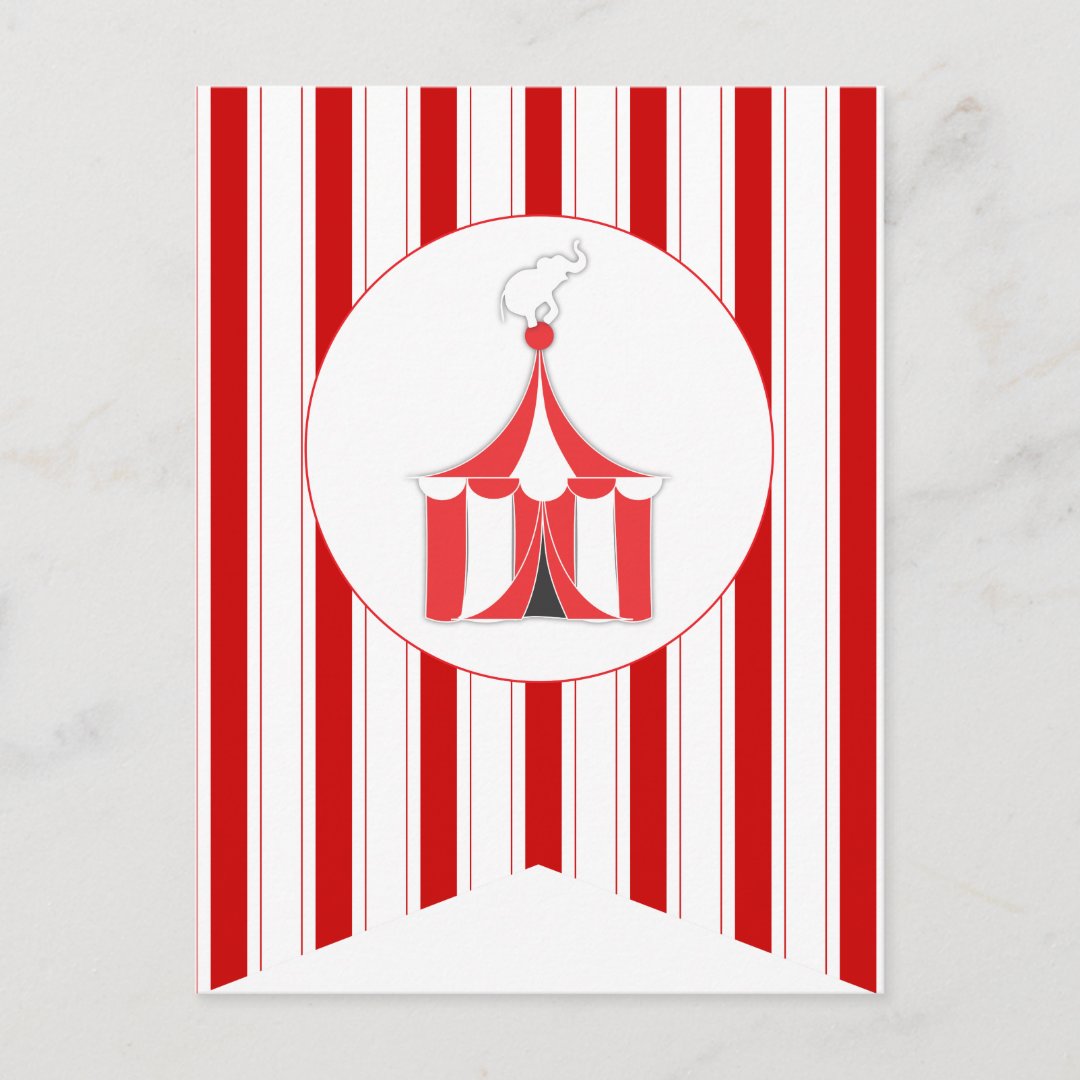 Circus Tent Party Flag Bunting Banner Post Card | Zazzle