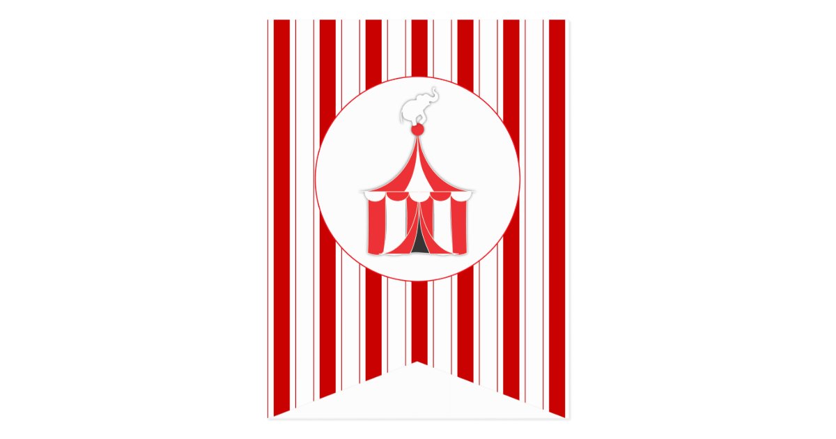 Circus Tent Party Flag Bunting Banner Post Card | Zazzle.com