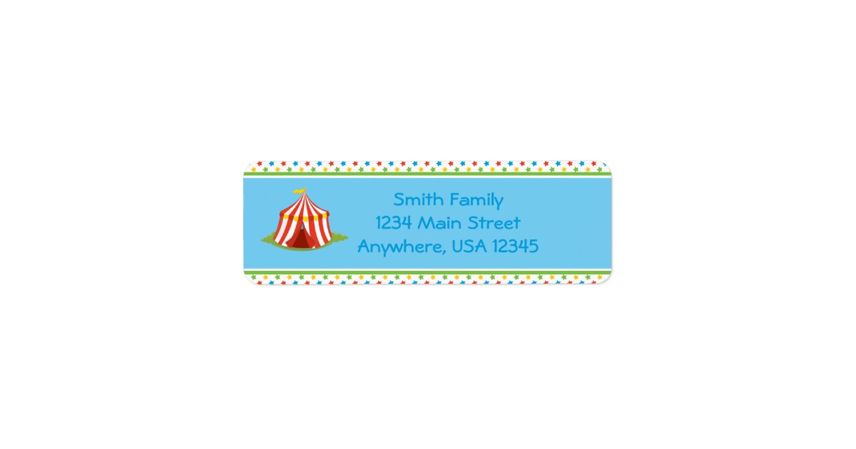 Circus Theme | Circus Tent | Personalized Label | Zazzle