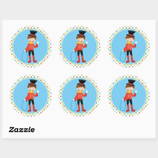 Circus Theme | Ringmaster Classic Round Sticker | Zazzle