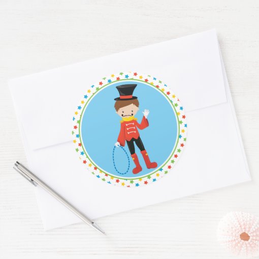 Circus Theme | Ringmaster Classic Round Sticker | Zazzle