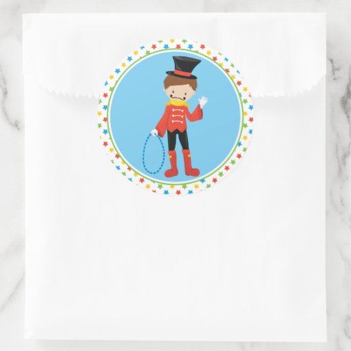 Circus Theme | Ringmaster Classic Round Sticker | Zazzle