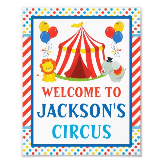Circus Welcome Sign • 8 x 10 Print | Zazzle.com