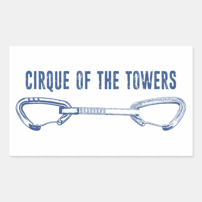Cirque Of The Towers Climbing Quickdraw Rectangular Sticker | Zazzle