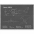 Cirrus SR22 - Airplane Blueprint Drawing Plans PD Sticker | Zazzle