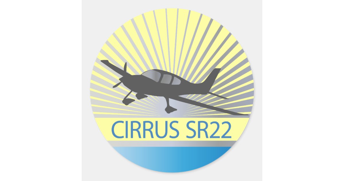 Cirrus SR22 Classic Round Sticker | Zazzle