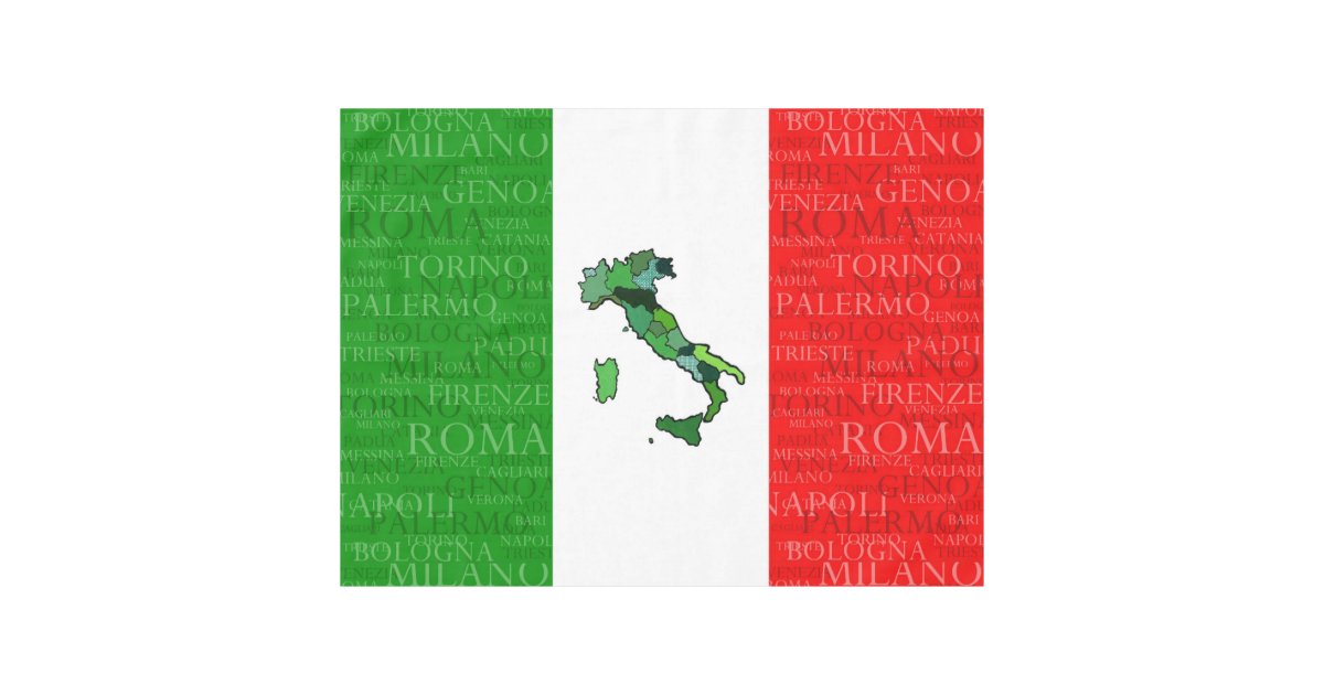 Cities, Map, and Flag of Italy Tablecloth | Zazzle