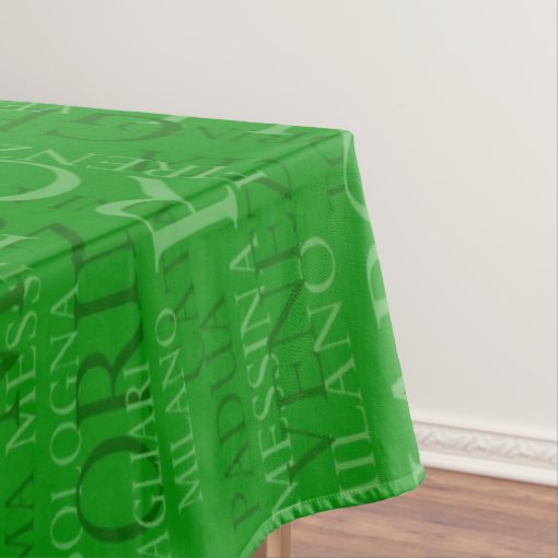 Cities, Map, and Flag of Italy Tablecloth | Zazzle