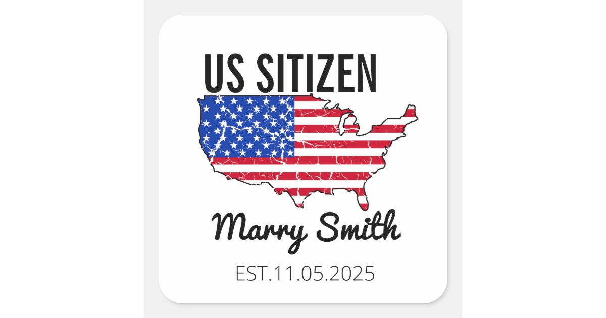Citizenship Day American – Proud to Be an America Square Sticker | Zazzle
