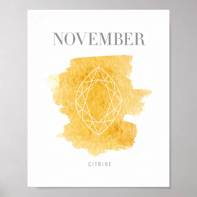 Citrine Birthstone November Poster | Zazzle