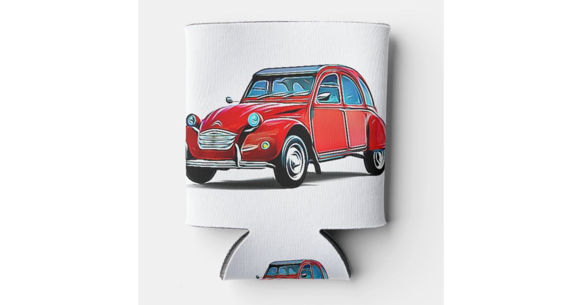 Citroen 2CV Cartoon Can Cooler | Zazzle