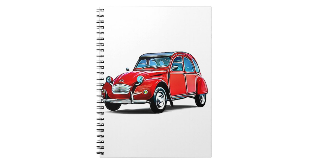 Citroen 2CV Cartoon Notebook | Zazzle