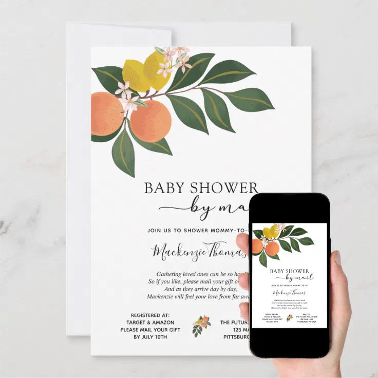 Citrus Baby Shower by Mail Invitation | Zazzle