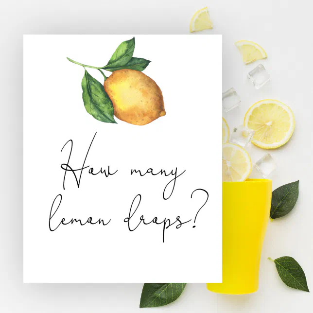 Citrus baby shower Guess how many lemon drops Poster | Zazzle