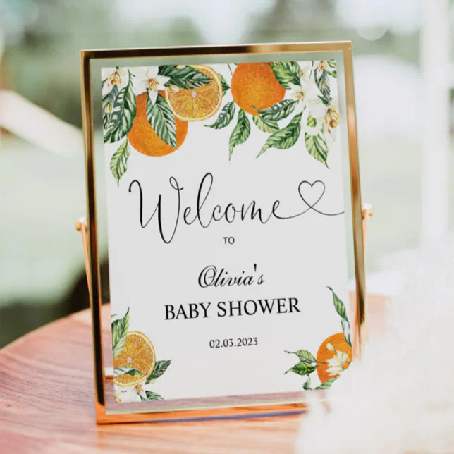 Citrus baby shower welcome sign | Zazzle