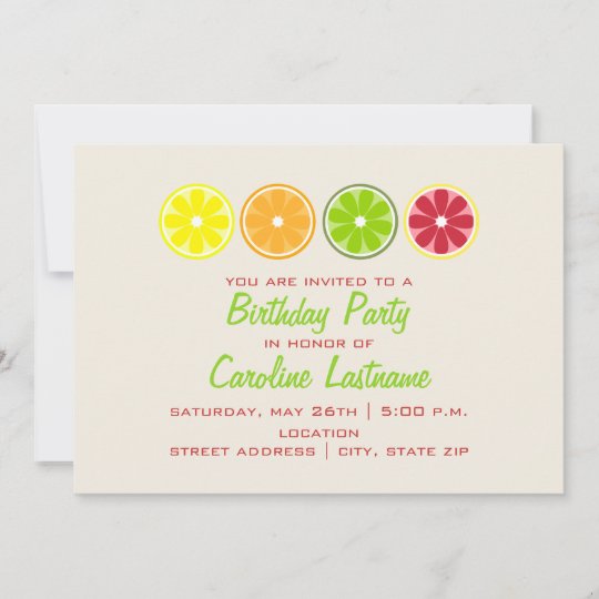 Citrus Birthday Party Invitation | Zazzle.com