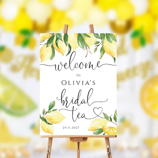 Citrus Bridal Tea Welcome Foam Board | Zazzle