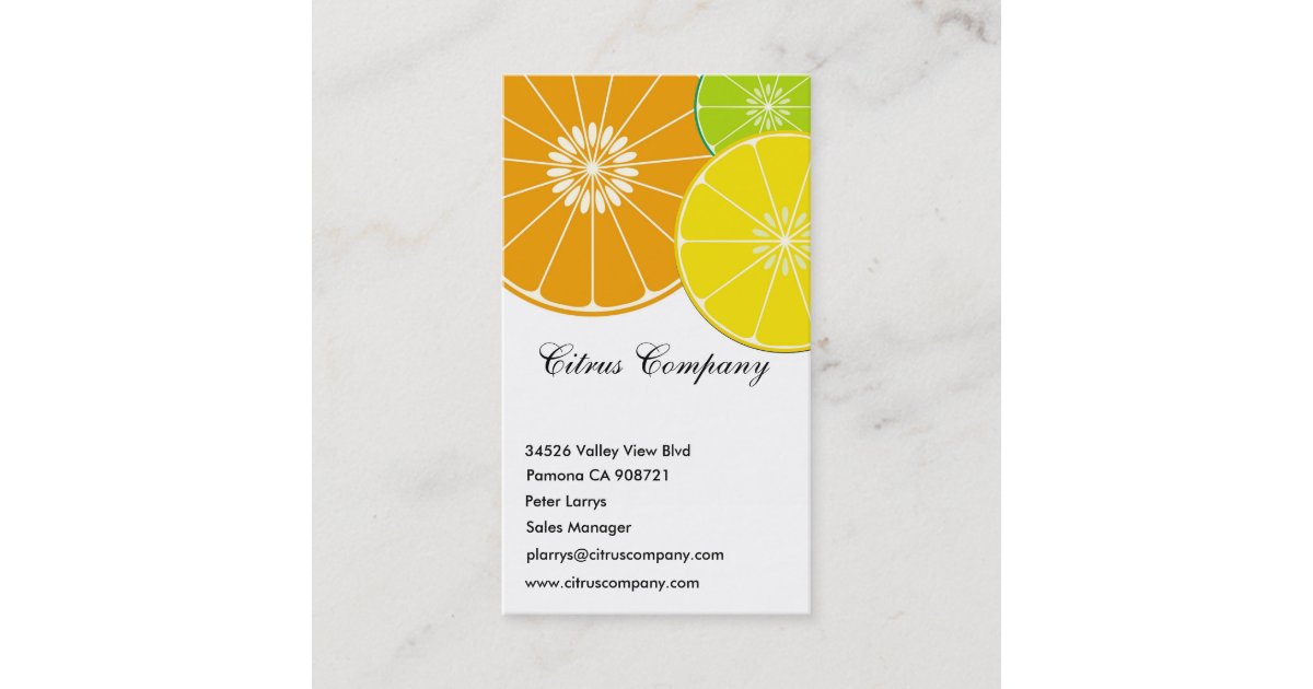 Citrus Company Business Card | Zazzle