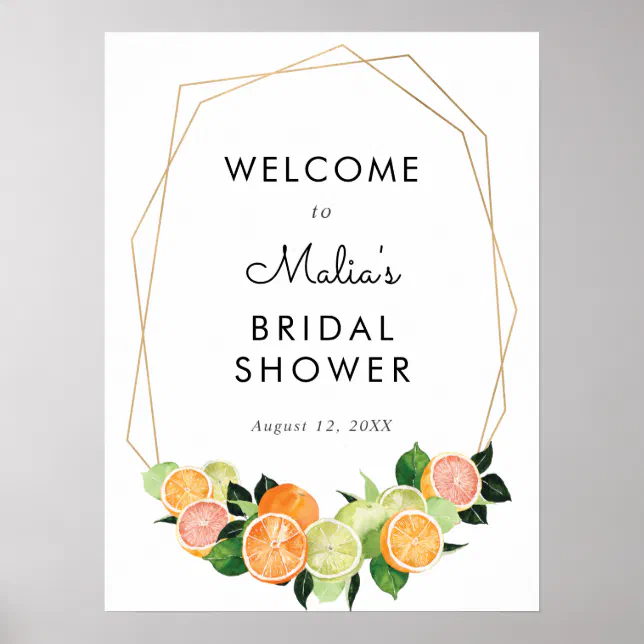 Citrus Fruit Cutie Bridal Shower Welcome Sign | Zazzle