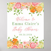 Citrus Fruit & Flowers Baby Shower Welcome Sign | Zazzle