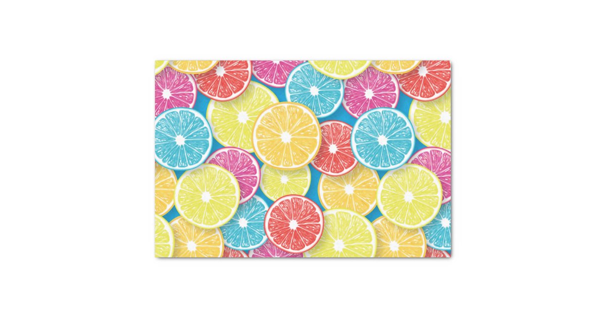 Citrus fruit slices pop art tissue paper | Zazzle
