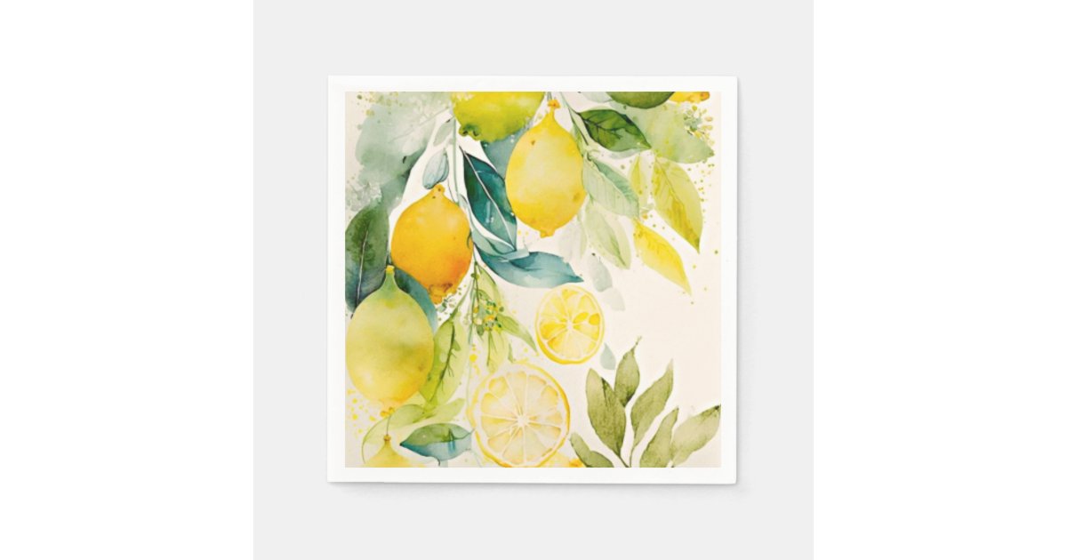 Citrus greenery napkins | Zazzle