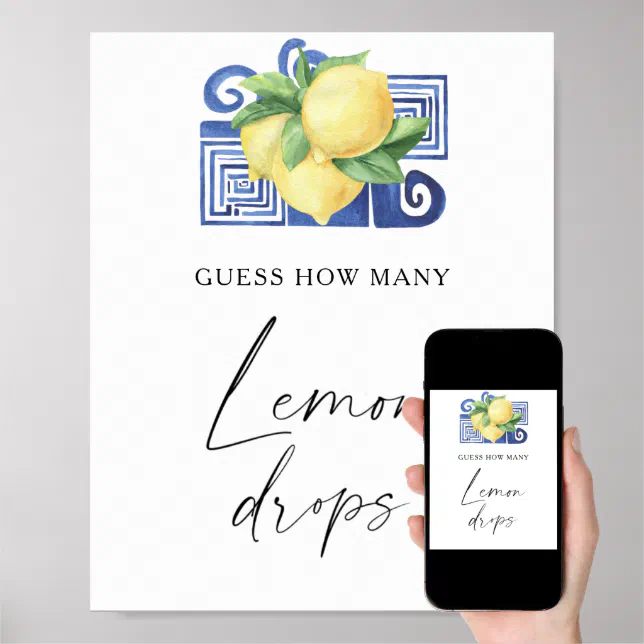 Citrus - guess how many lemon drops poster | Zazzle