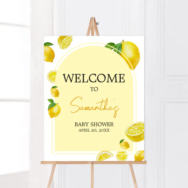 Citrus Lemon Baby Shower Welcome Poster | Zazzle