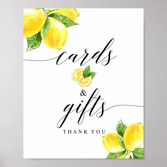 Citrus Lemon Cards and Gifts Sign 8x10" | Zazzle.com