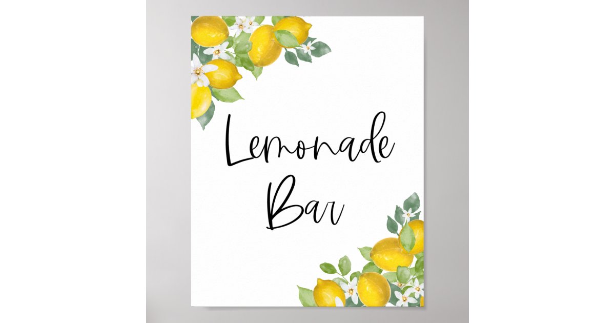 Citrus Lemon Party Lemonade Bar Sign | Zazzle