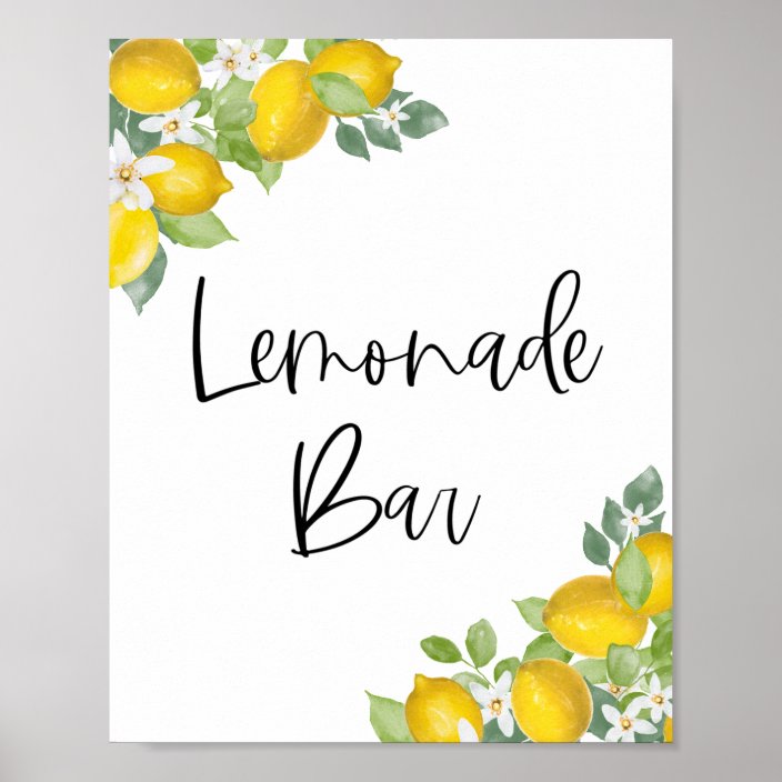 Citrus Lemon Party Lemonade Bar Sign | Zazzle.com