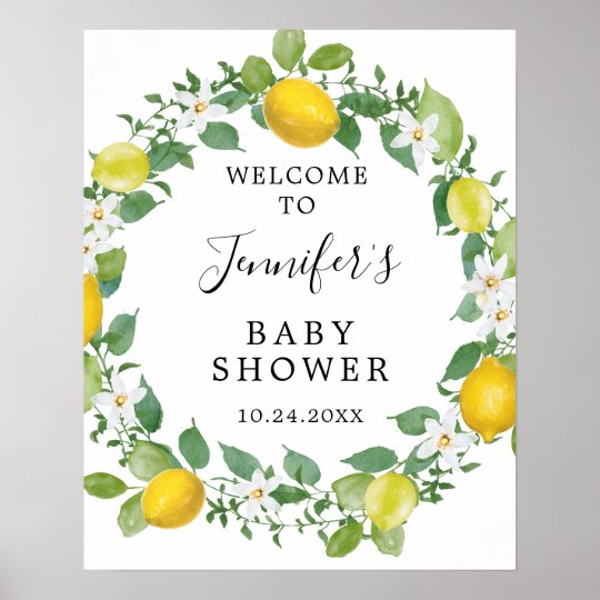 Citrus Lemon Themed Baby Shower Welcome Sign | Zazzle.com