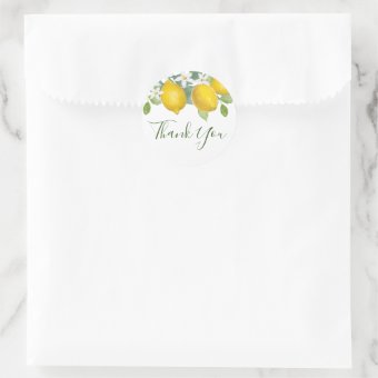 Citrus Lemon Themed Thank You Favor Sticker | Zazzle