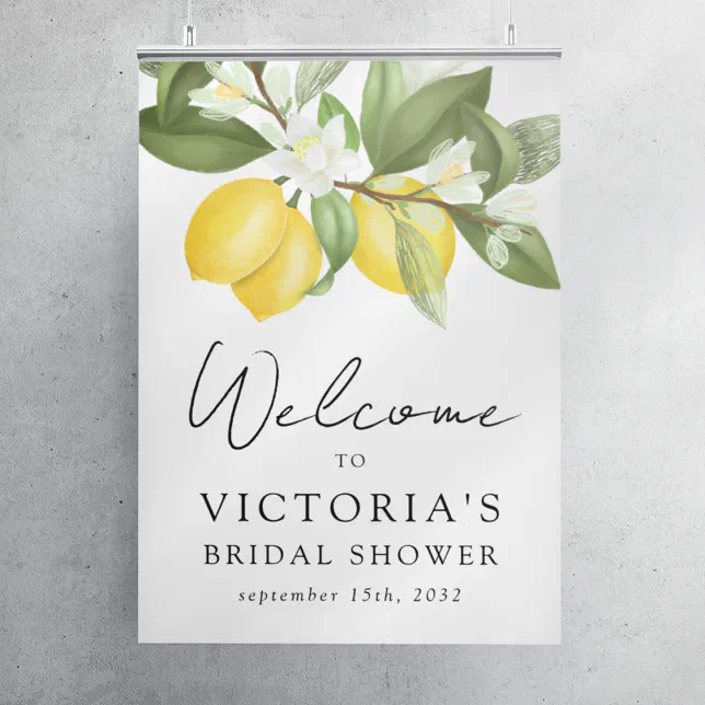 Citrus Lemons Bridal Shower Welcome Sign | Zazzle