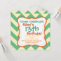 Citrus Lime Chevron Birthday Party Invitations | Zazzle