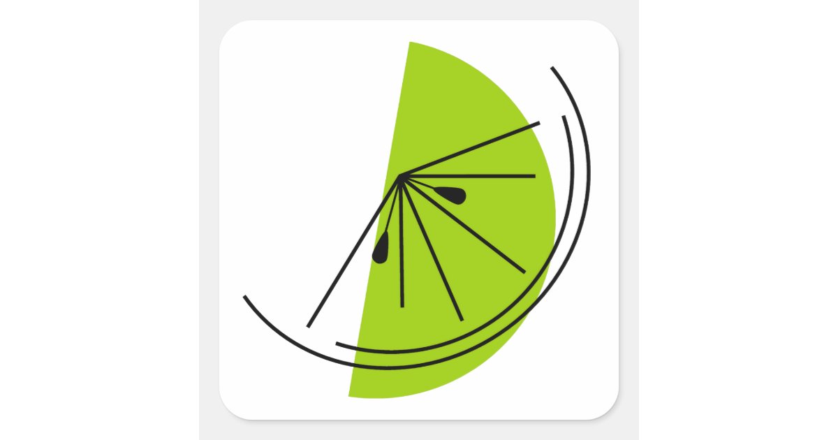 Citrus Lime square Square Sticker | Zazzle