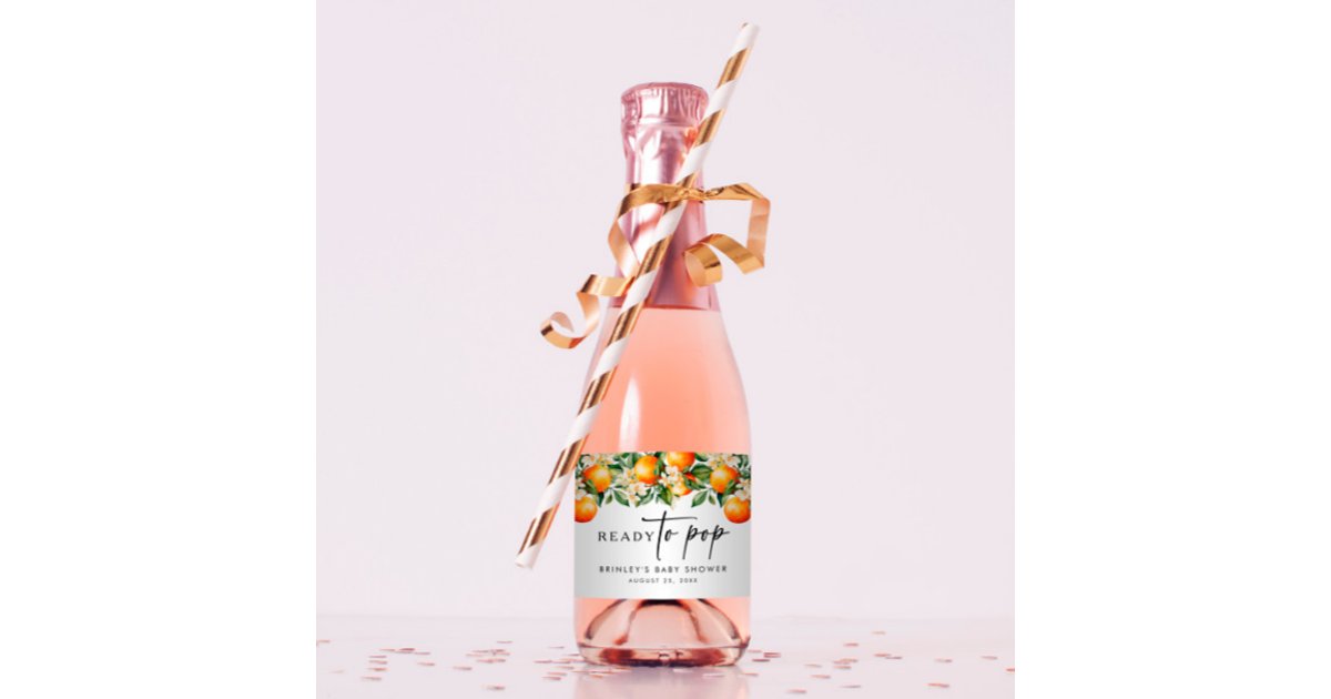 Citrus Mini Sparkling Wine Labels Ready to Pop | Zazzle
