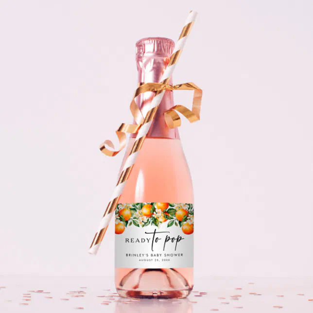 Citrus Mini Sparkling Wine Labels Ready to Pop | Zazzle