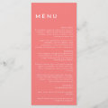 Citrus Minimalist Pink Wedding Flat Menu | Zazzle