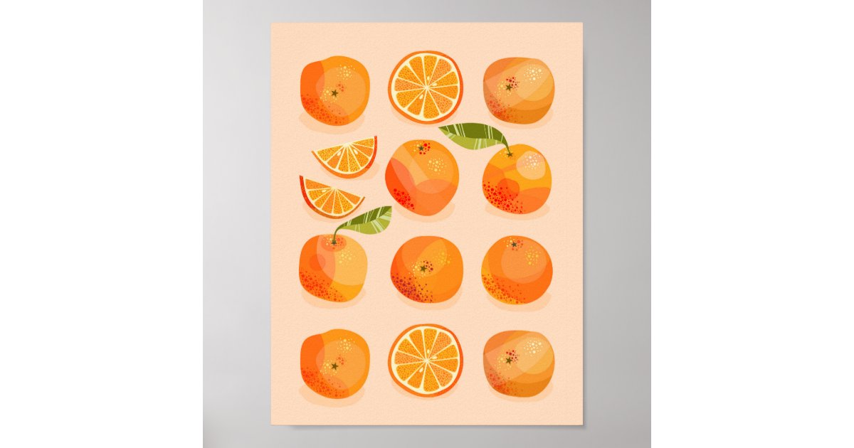 Citrus Orange Art Poster | Zazzle