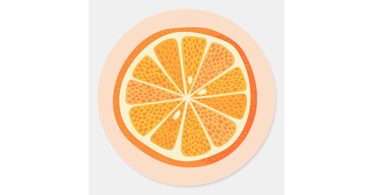 Citrus Orange Classic Round Sticker | Zazzle