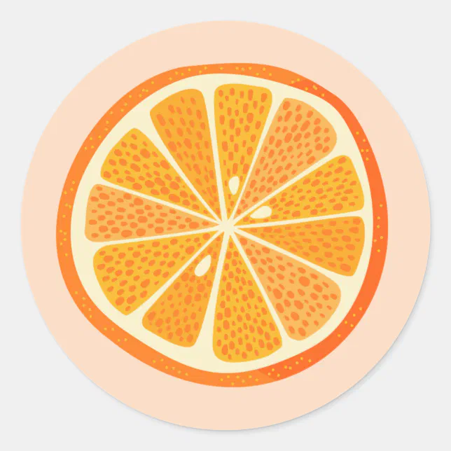 Citrus Orange Classic Round Sticker | Zazzle