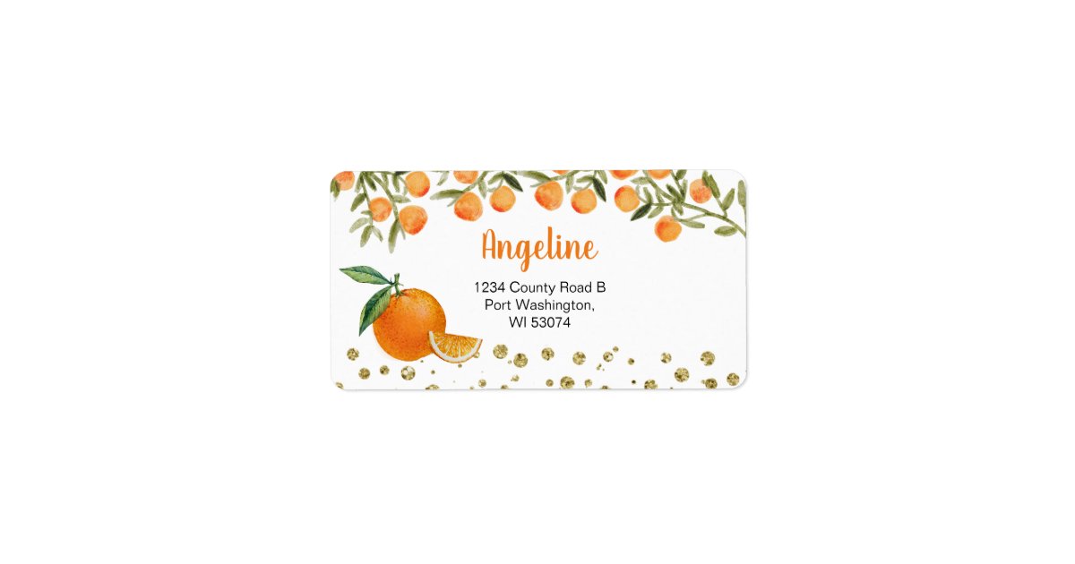 Citrus Orange Modern Address Label | Zazzle